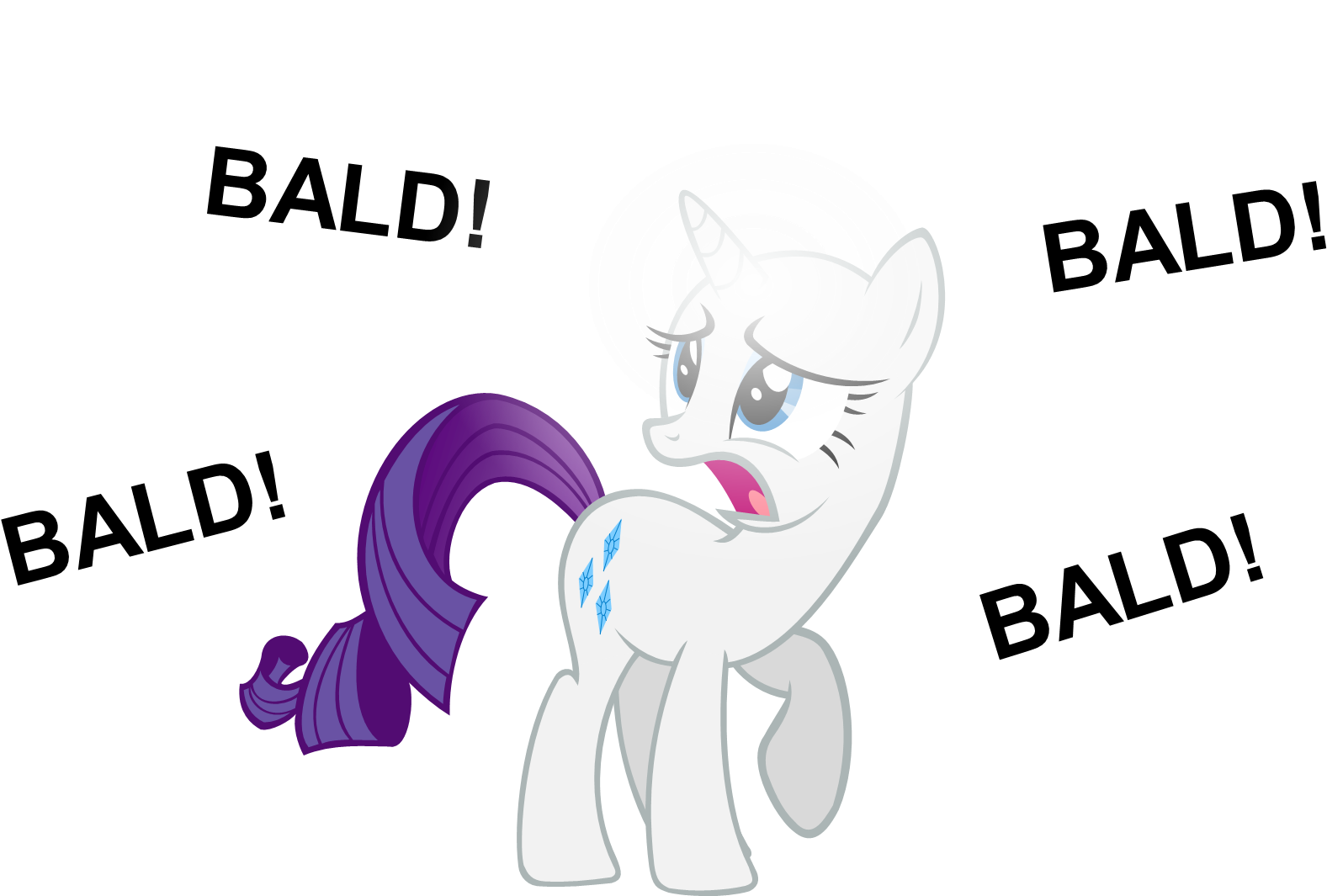 Bald Bald Bald Bald Rarity Pony Text Cartoon Mammal - Rarity My Little ...