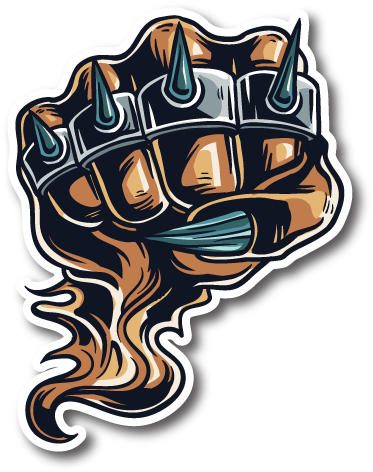 Monster Fist Hand Brass Knuckle Vinyl Sticker Monster - Vinyldisorder ...