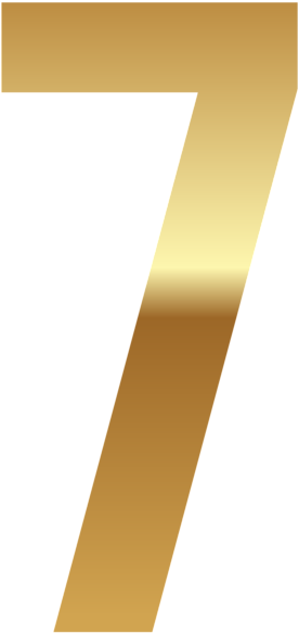 Number Seven Png Clipart Image Cyferki I Gold Number 7 Png Free