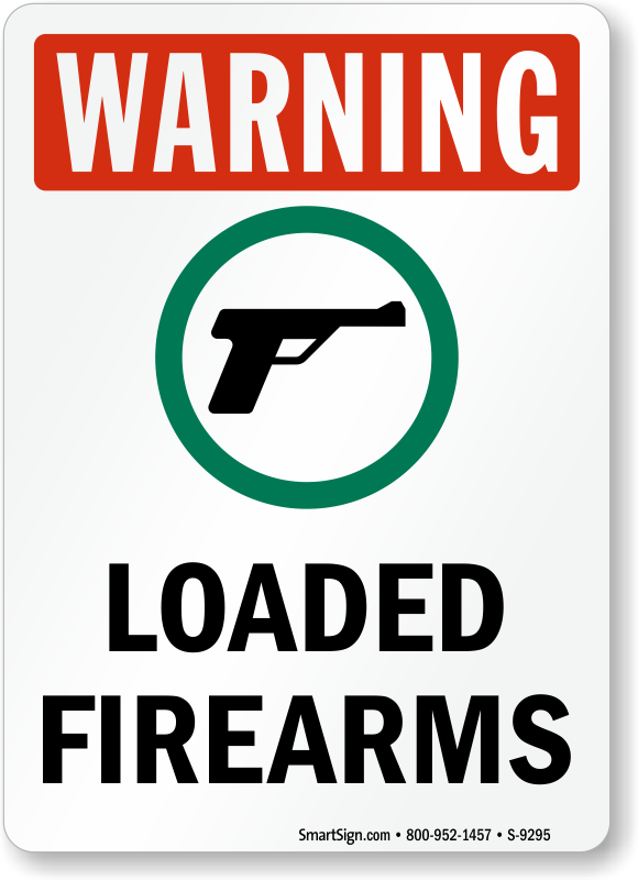Download Loaded Firearms Osha Warning Sign With Gun Symbol - High ...