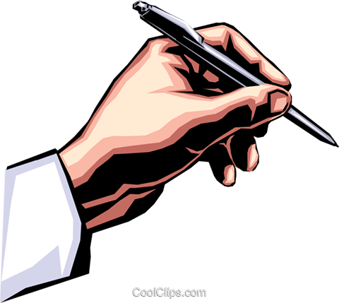 Hand Writing With Pen Royalty Free Vector Clip Art - Mao Com Caneta Png ...