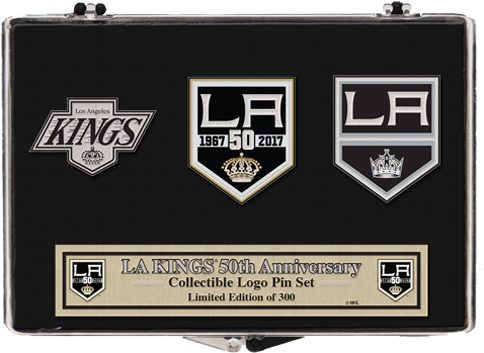 La Kings 50th Anniversary Chevron 3 Pin Set - Autographed Los Angeles ...