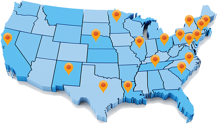 Download Pef Services Client Locations Map - Cicada Map United States ...