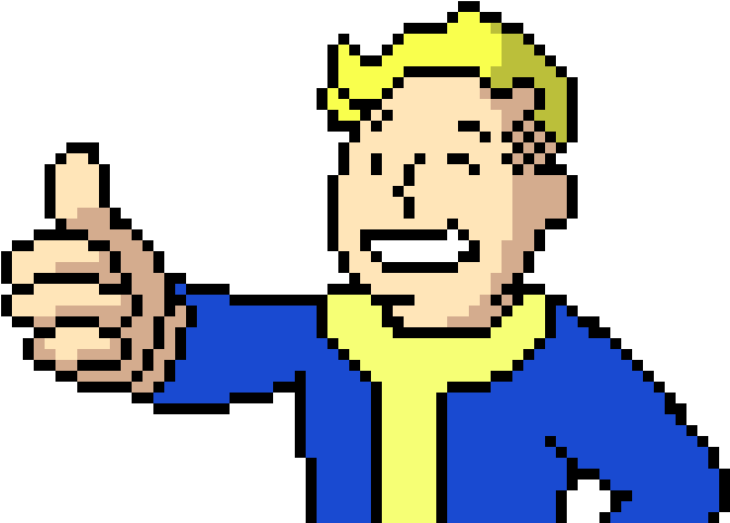Vault Boy - Pixel Art Vault Boy - Free Transparent PNG Download - PNGkey