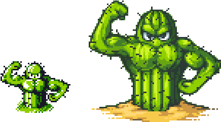 Made A Big Sprite Of The Cactiflex Enemy From Unknown - Sprite Cactus ...