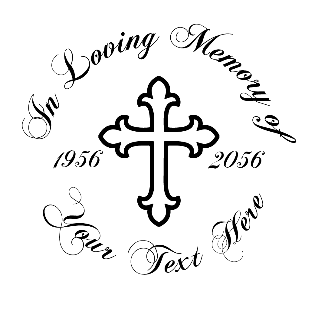 In Loving Memory Cross Decal Style - Cross Clipart Black And White Png ...