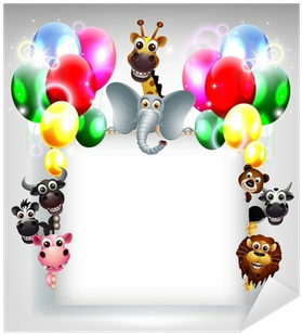 Birthday Background With Balloon And Animal Safari - 31 More Animal ...