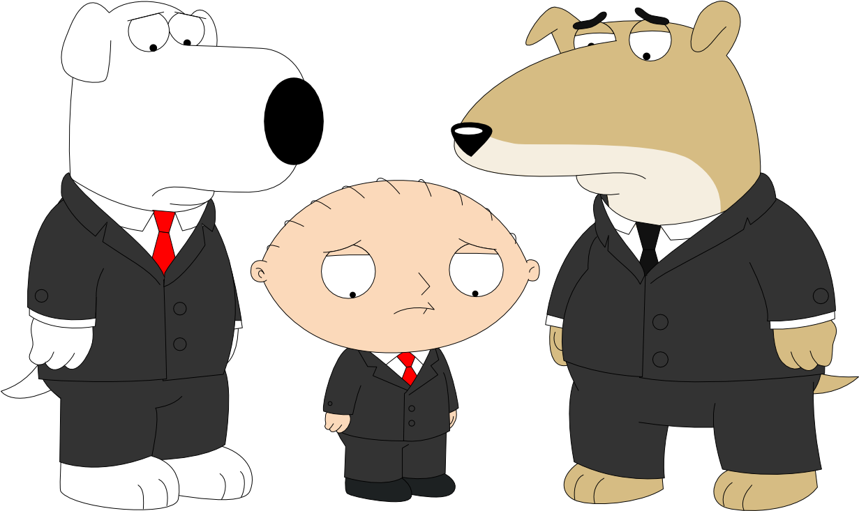 Download Brian, Stewie And Vinny Dressed Up For A Funeral - Stewie ...