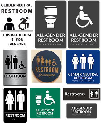 Download Examples Of Gender-neutral Bathroom Signs - Restroom Sign PNG ...