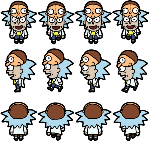 Download Pocket Mortys Super Fan Rick Side1 - Rick And Morty Sprite PNG ...