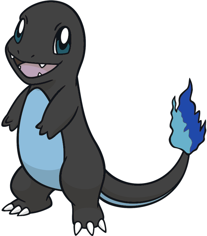 Download Black Charmander - Black And Blue Charmander PNG Image with No ...