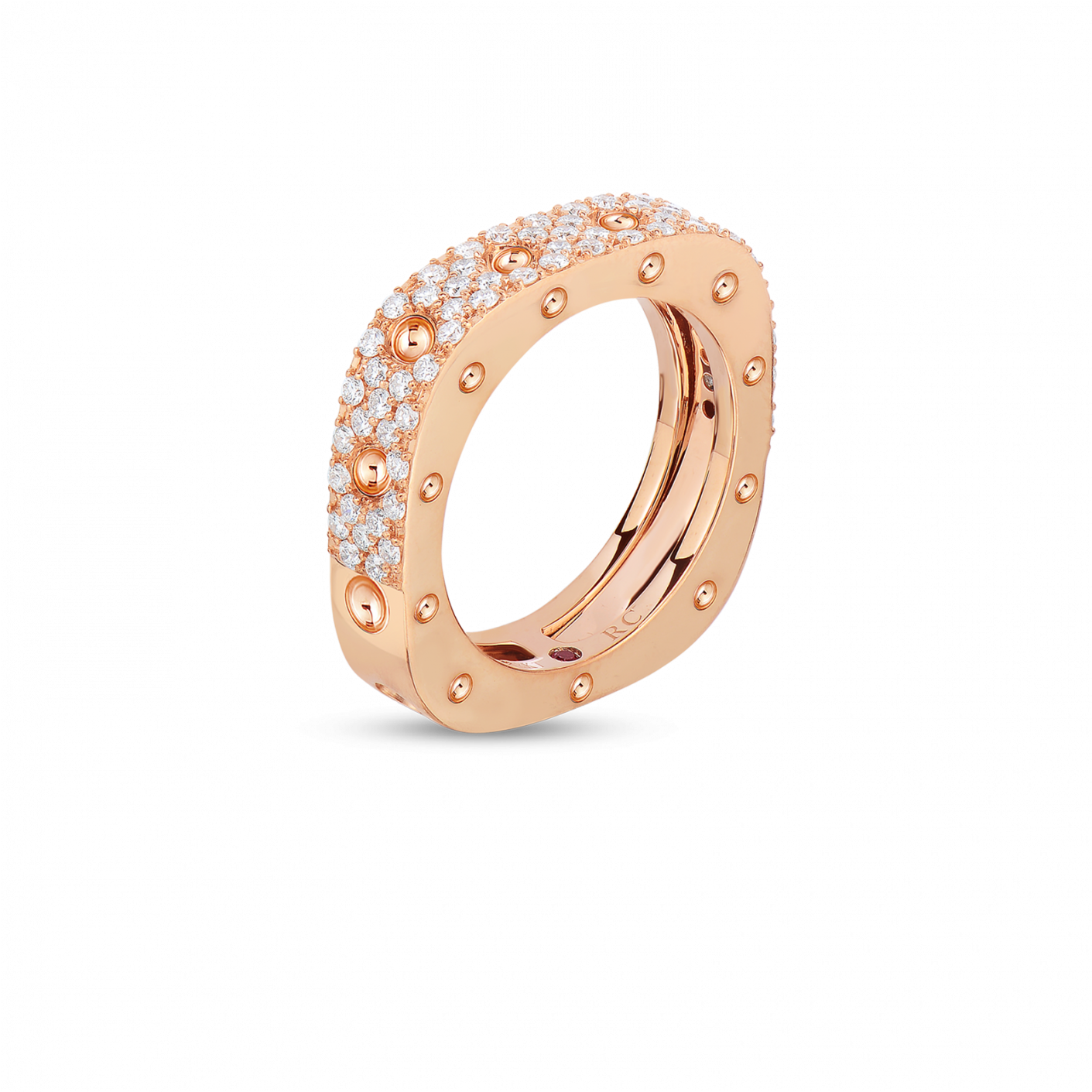 Download Roberto Coin Row Square Ring With Diamonds Png Square - Ear ...