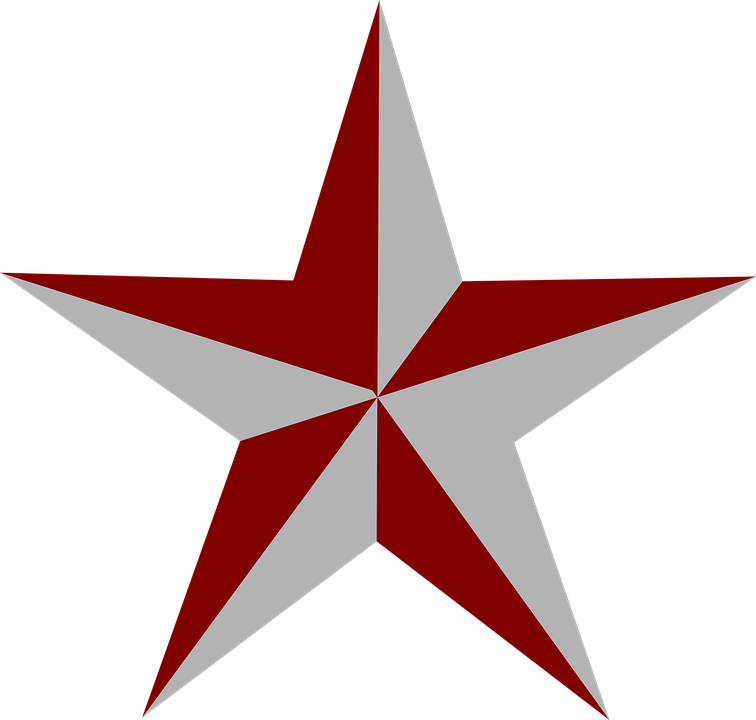 Download Red Star Clip Art At Clker - Red And Grey Star PNG Image with ...