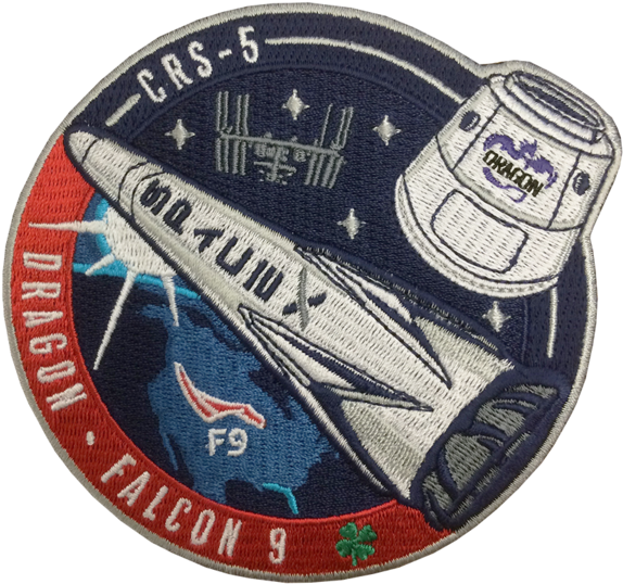 Download Official Spacex Crs-5 Mission Patch - Crs 5 Spacex Patch PNG ...