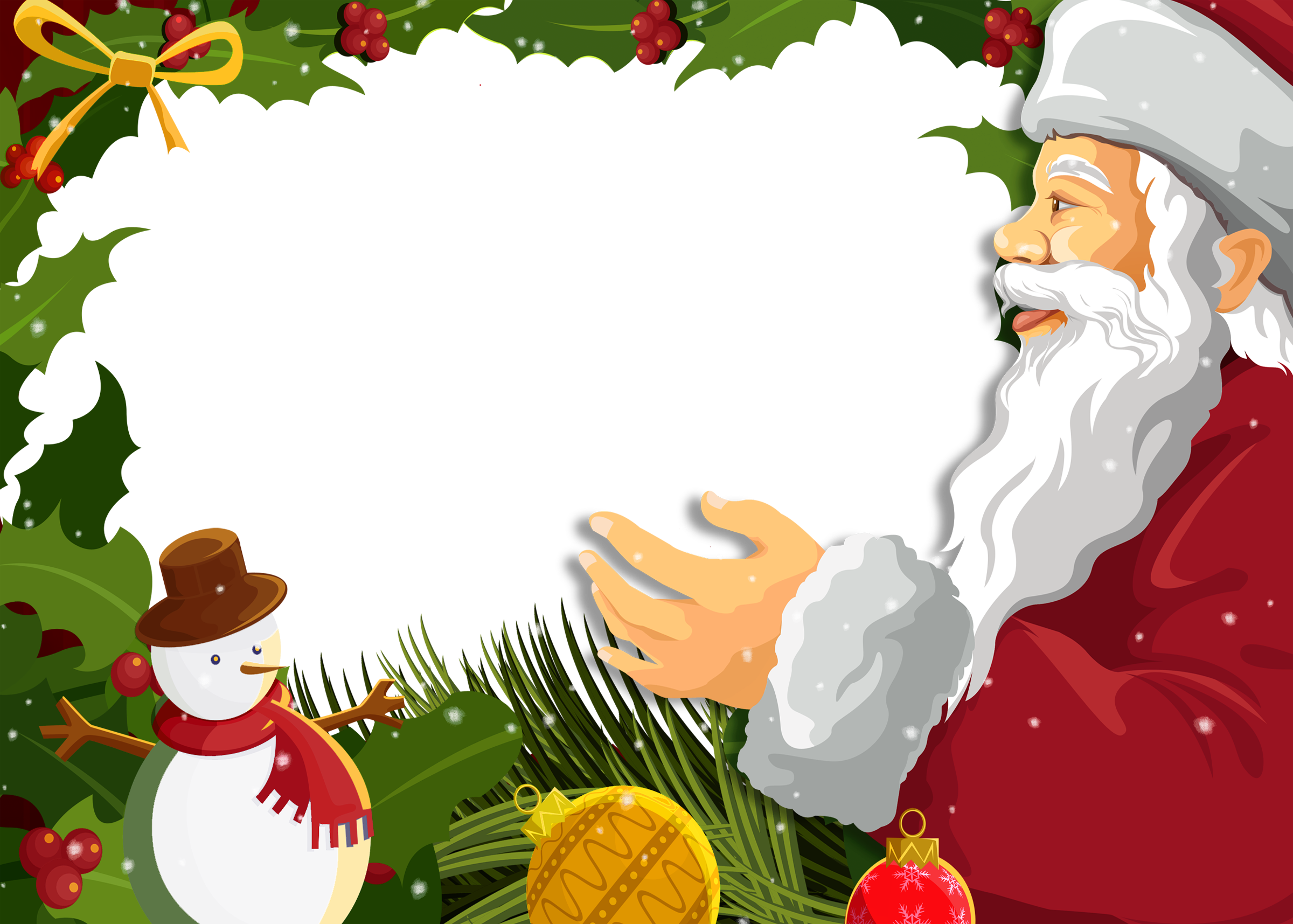 Santa Clipart Frame - Santa Claus Frame Png - Free Transparent PNG ...