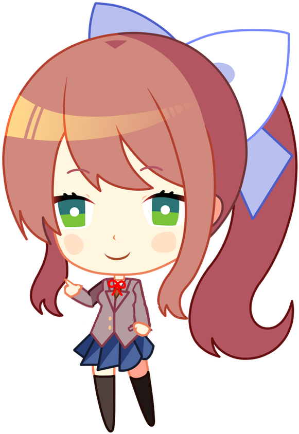 Edited Mediachibi Monika Does A Familiar Pose - Monika Chibi - Free Transparent PNG Download ...