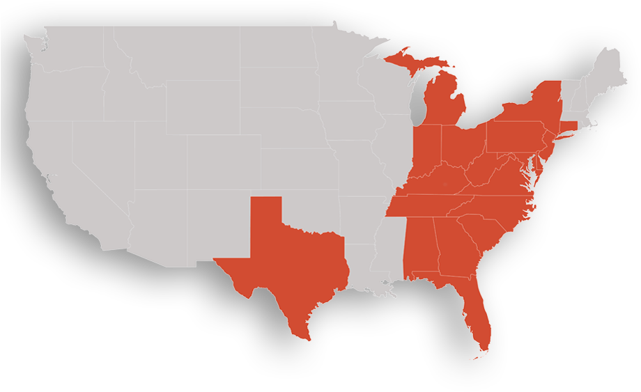 Service Areas - Map Of Adhd In America - Free Transparent PNG Download ...