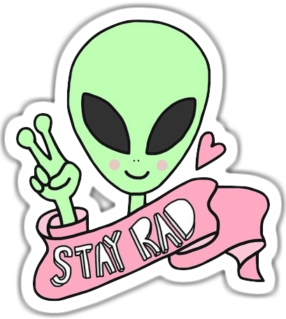 Download Free Tumblr Collage Stickers Png - Aliens Pink Sticker PNG ...