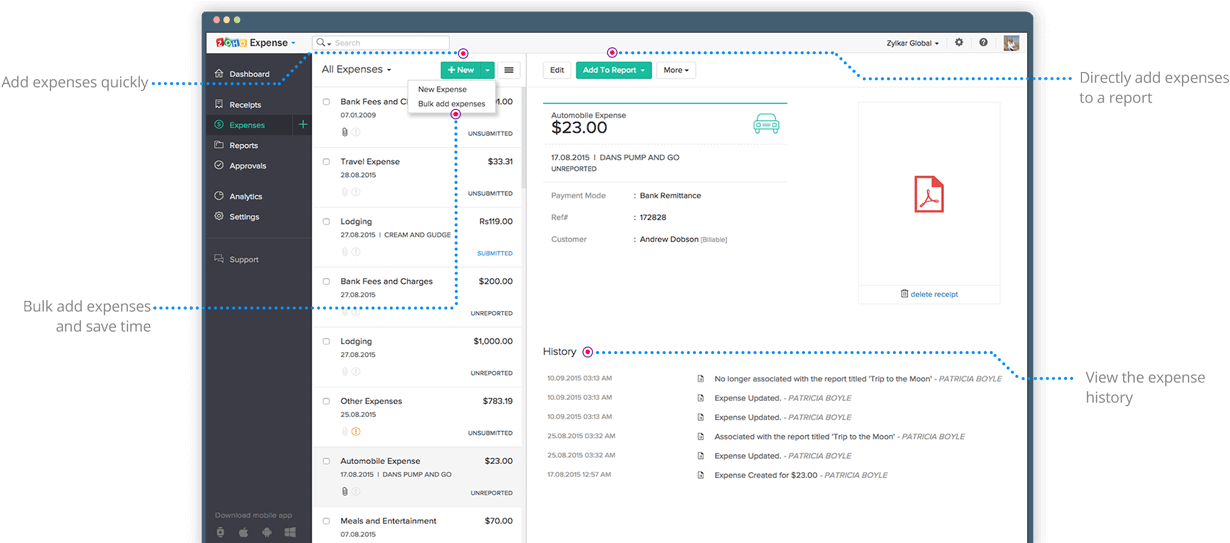 Download Expense Receipt Tracking Software - Reporting Approval Line ...
