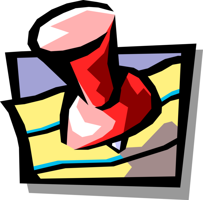 Download Vector Illustration Of Push Pin Or Thumb Tack Fastens ...