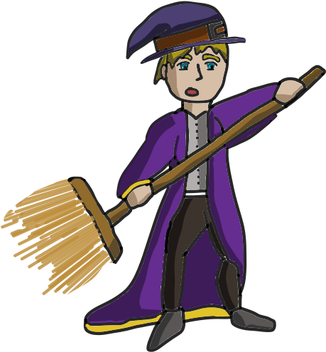 Download A Young Wizard's First Broom - Cartoon PNG Image with No ...