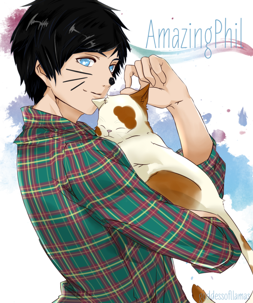 Download Phil With A Cat By ~nikeduijk On Deviantart - Dan And Phil As ...