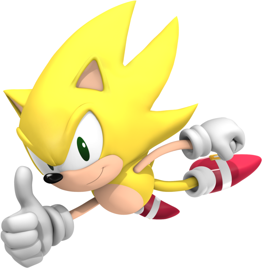 Classic Super Sonic - Super Classic Sonic - Free Transparent PNG ...