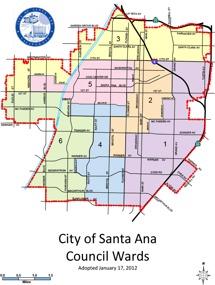 Download Council Ward Map - Santa Ana PNG Image with No Background ...