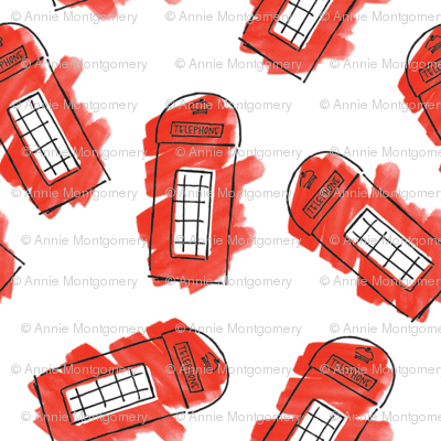London Telephone Box Watercolor Large - Watercolor Painting - Free ...