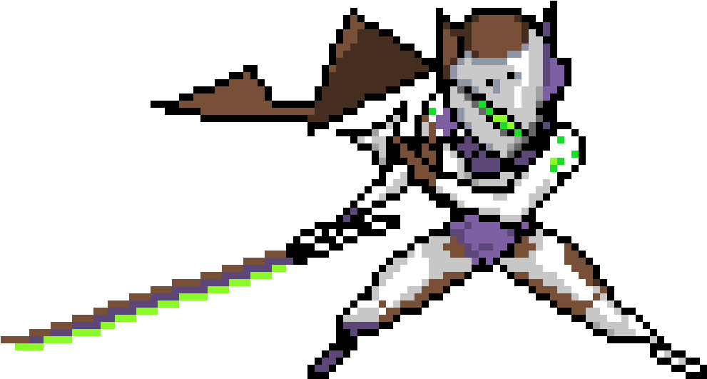 Genji Pixel - Overwatch Genji Pixel Spray - Free Transparent PNG ...