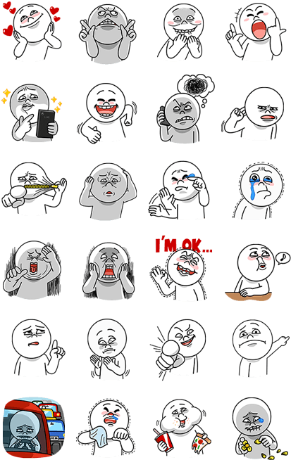 Line Sticker Moon Png
