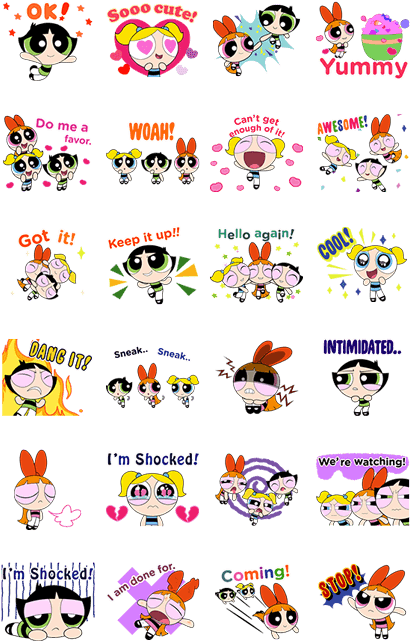 Download Line Official Stickers - Powerpuff Girls Line Stickers PNG ...