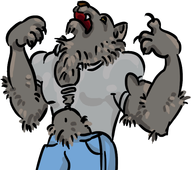 Download File - W-werewolf - Transparent Cartoon Werewolf PNG Image ...