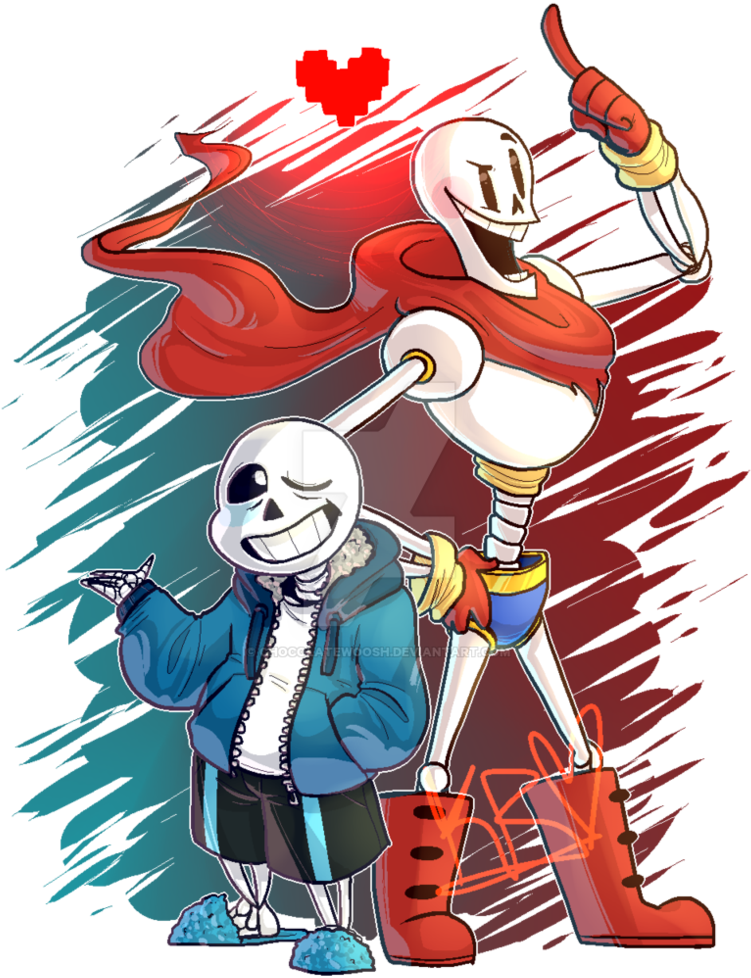 Download Sans And Papyrus - Undertale Sans And Papyrus Art PNG Image ...