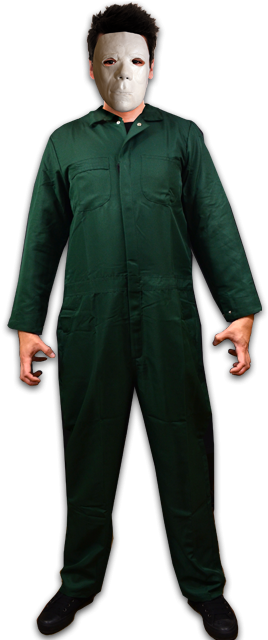 Halloween Ii Deluxe Coveralls With Mask Mens Pine Green Michael