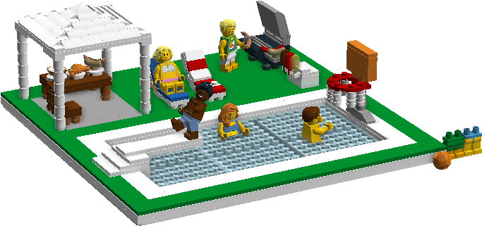 Download Backyard Pool Party - Lego PNG Image with No Background ...