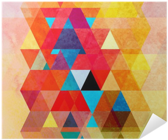 Watercolor Geometric Background With Triangles Poster - Watercolor ...