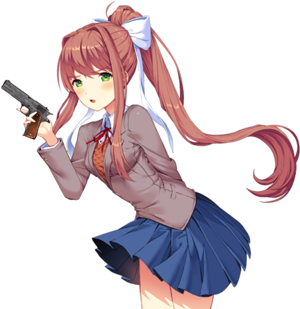 Download Mediamonika With A Gun - Doki Doki Literature Club Fat PNG ...