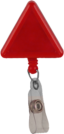 Download Red Triangle Plastic Badge Reel - Badge PNG Image with No ...