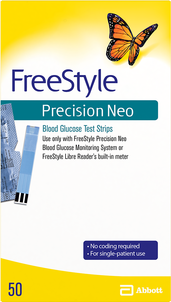 Freestyle Precision Neo Blood Glucose Test Strips, - Freestyle Optium ...