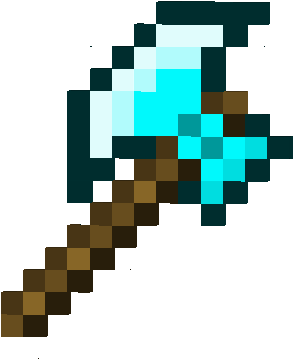 Minecraft Diamond Axe - Minecraft Battle Axe - Free Transparent PNG ...