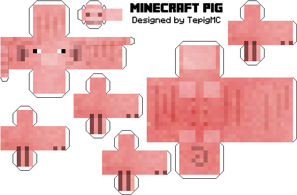 Minecraft Papercraft Pig - Free Transparent PNG Download - PNGkey