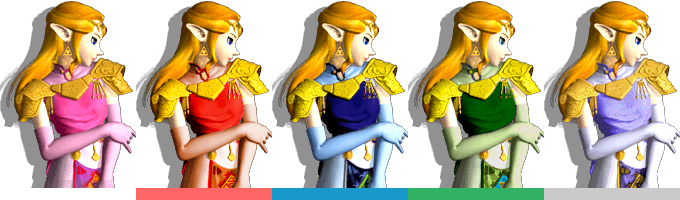 Download Zelda Palette - Super Smash Bros Melee Zelda Color PNG Image ...