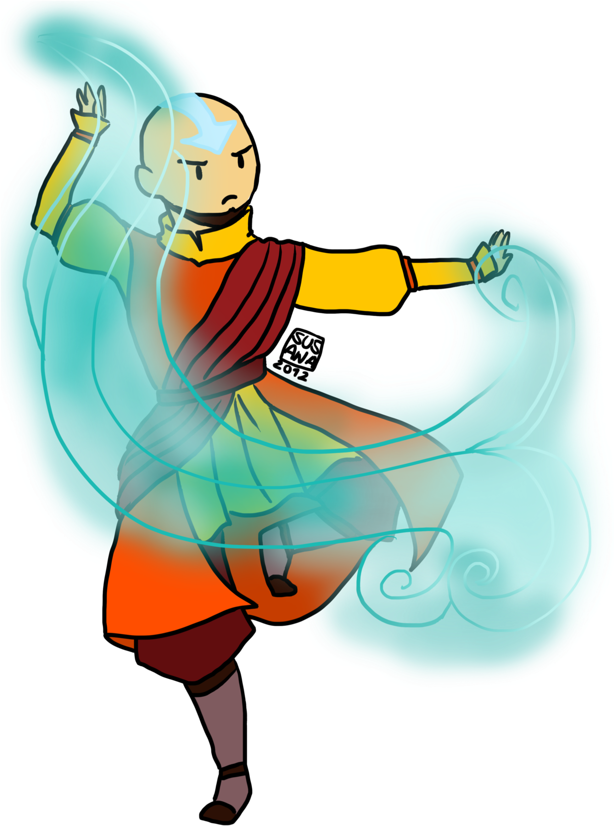 Fire Aang Avatar Water Earth Atla Nick Air Legend Of - Earth Fire Water ...