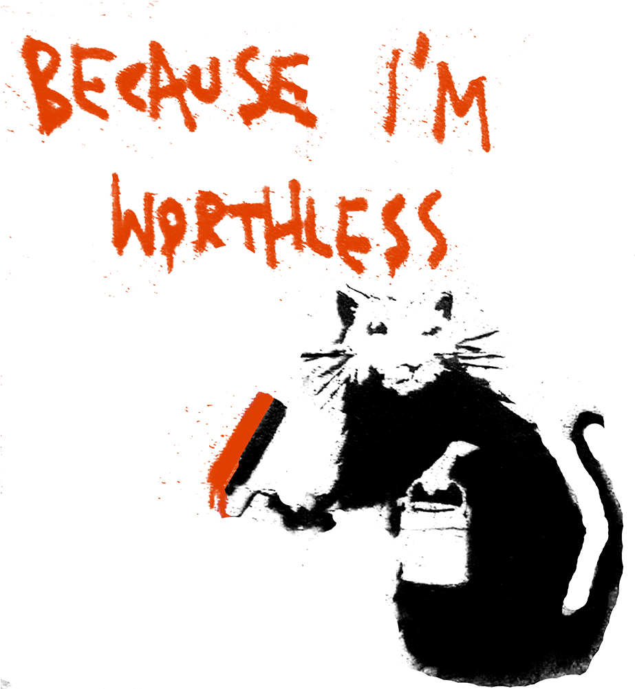 Banksy Worthless - Banksy Because I M Worthless Rat - Free Transparent ...