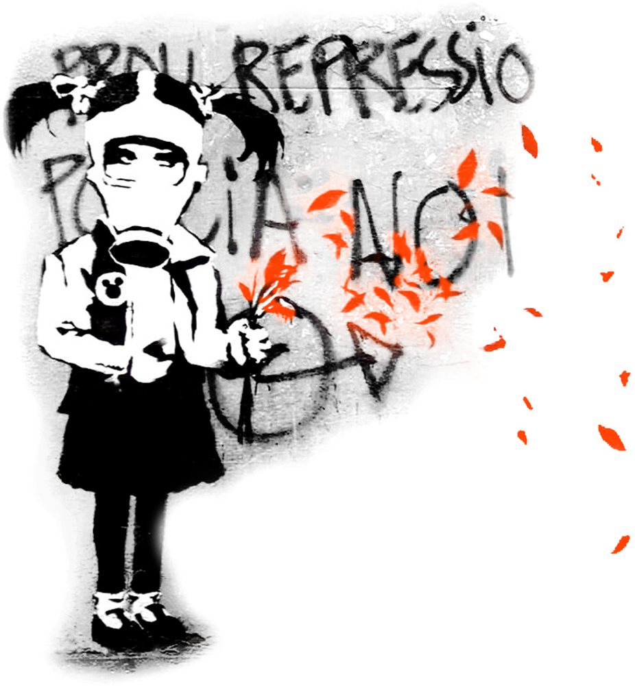 Download Banksy Gas Mask Girl PNG Image with No Background - PNGkey.com