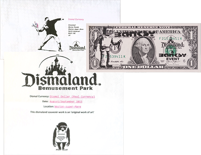 1 $ "banksy Dismaland" Banknote - Dan Bilzerian Signed Autographed ...