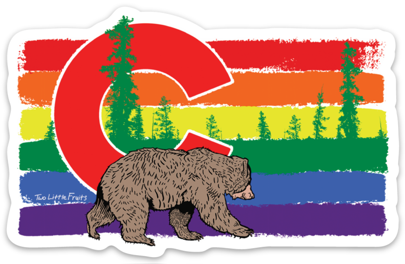 Download Colorado Flag Gay Pride Bear Die Cut Decal, Sticker - Two ...