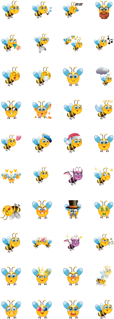 Bee Emoji - Cartoon - Free Transparent PNG Download - PNGkey