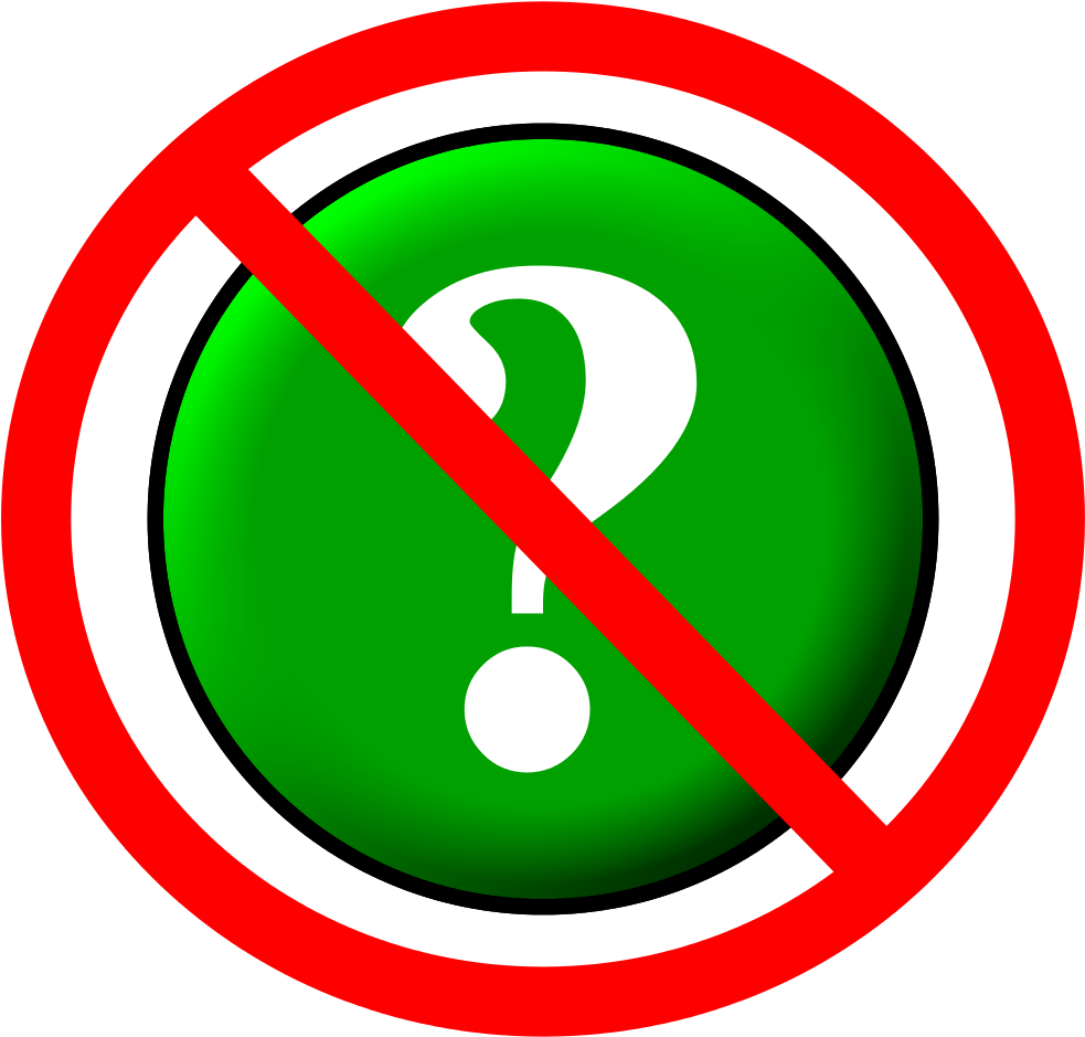 Circle No Questions - Question Mark Crossed Out - Free Transparent PNG ...